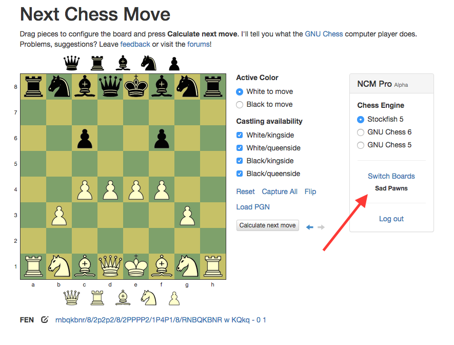 Saved Boards - Next Chess Move